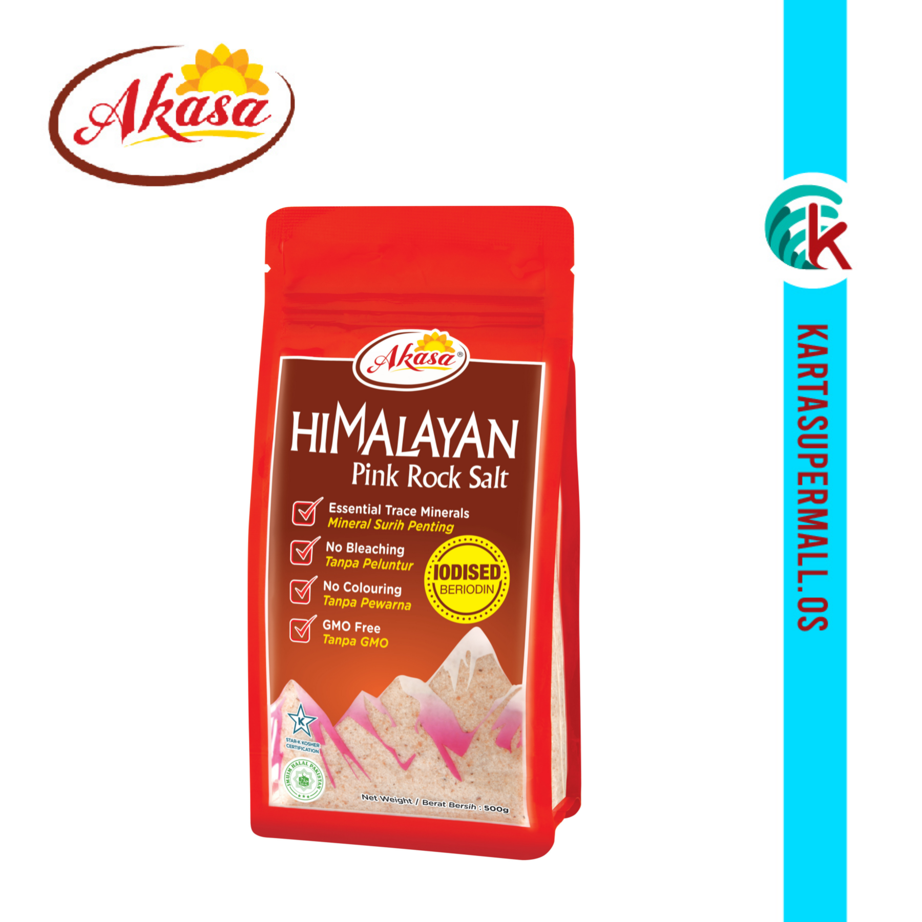 Akasa Himalayan Pink Rock Salt 500g (Pouch) - Karta Supermall