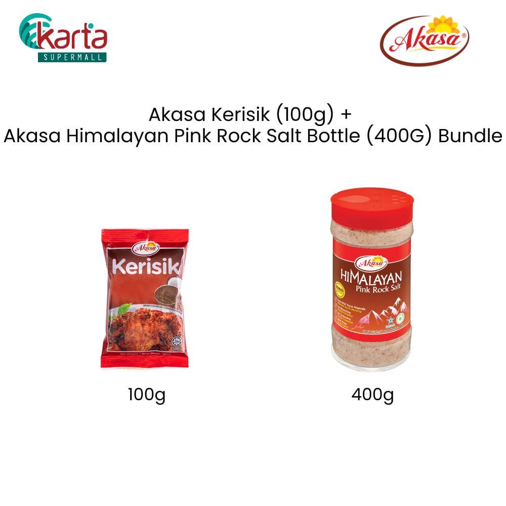 Akasa Kerisik (100g) + Akasa Himalayan Pink Rock Salt Bottle (400G ...