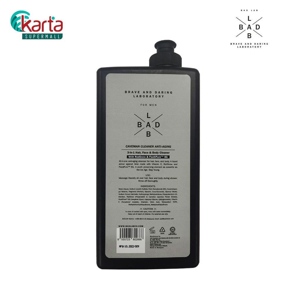 BAD LAB 3-in-1 Hair, Face & Body Cleaner (Anti Aging) 400ml - Karta Supermall