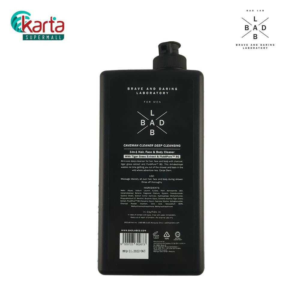 BAD LAB 3-in-1 Hair, Face & Body Cleaner (Deep Cleansing) 400ml - Karta Supermall
