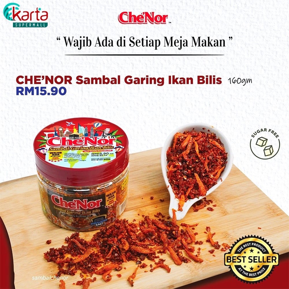 CheNor Sambal Garing Ikan Bilis 160g - Karta Supermall