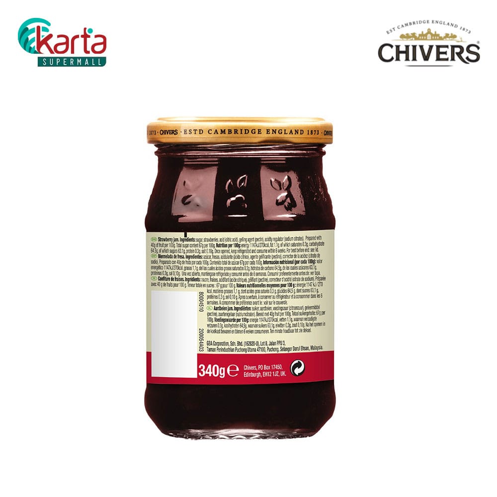Chivers Strawberry Jam 340g - Karta Supermall