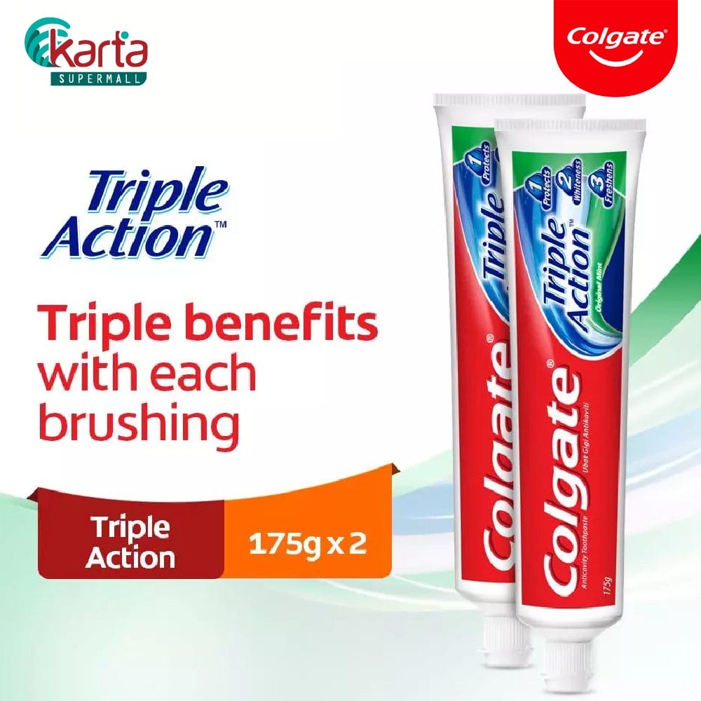 Colgate Triple Action (175g) Twin Pack - Karta Supermall