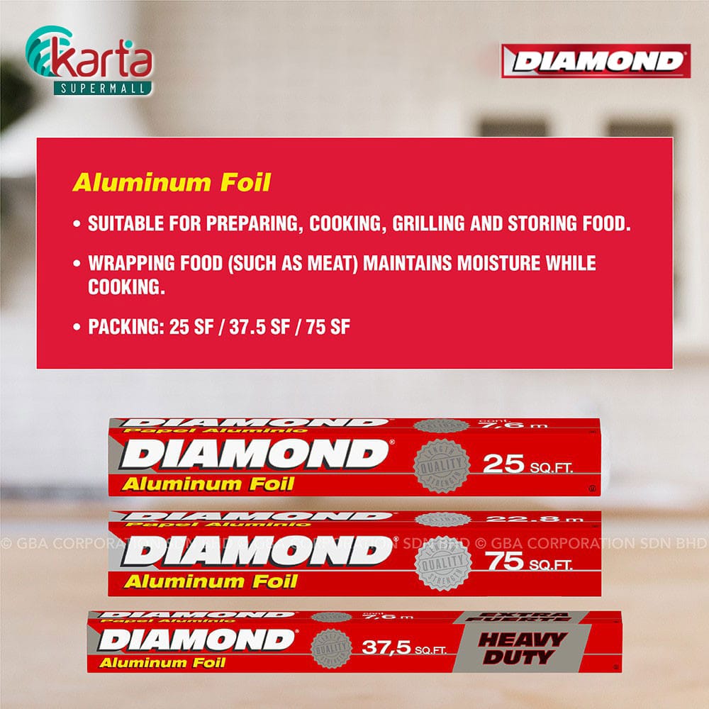 Diamond Aluminum Foil 25 SQ.FT. / 7.6m - Karta Supermall