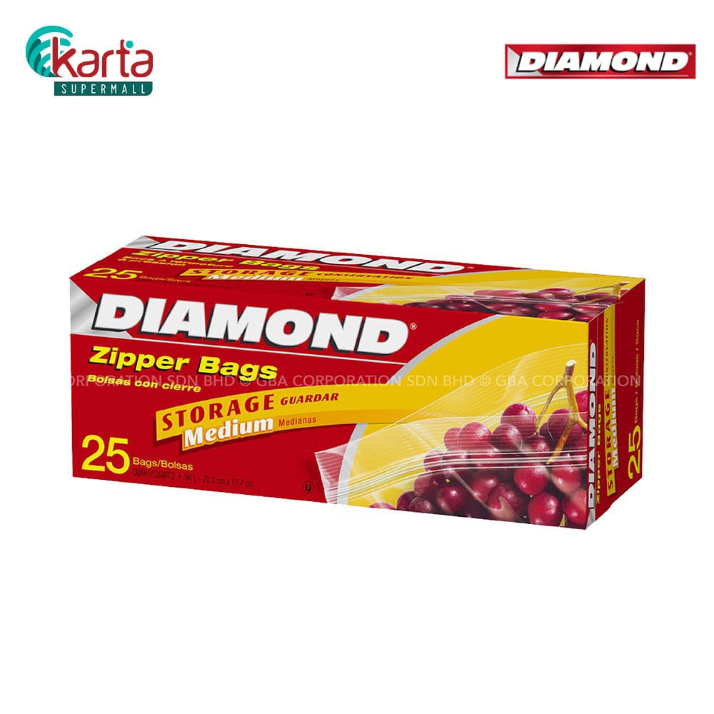 Diamond Zipper Bags Medium Storage (25s) - Karta Supermall