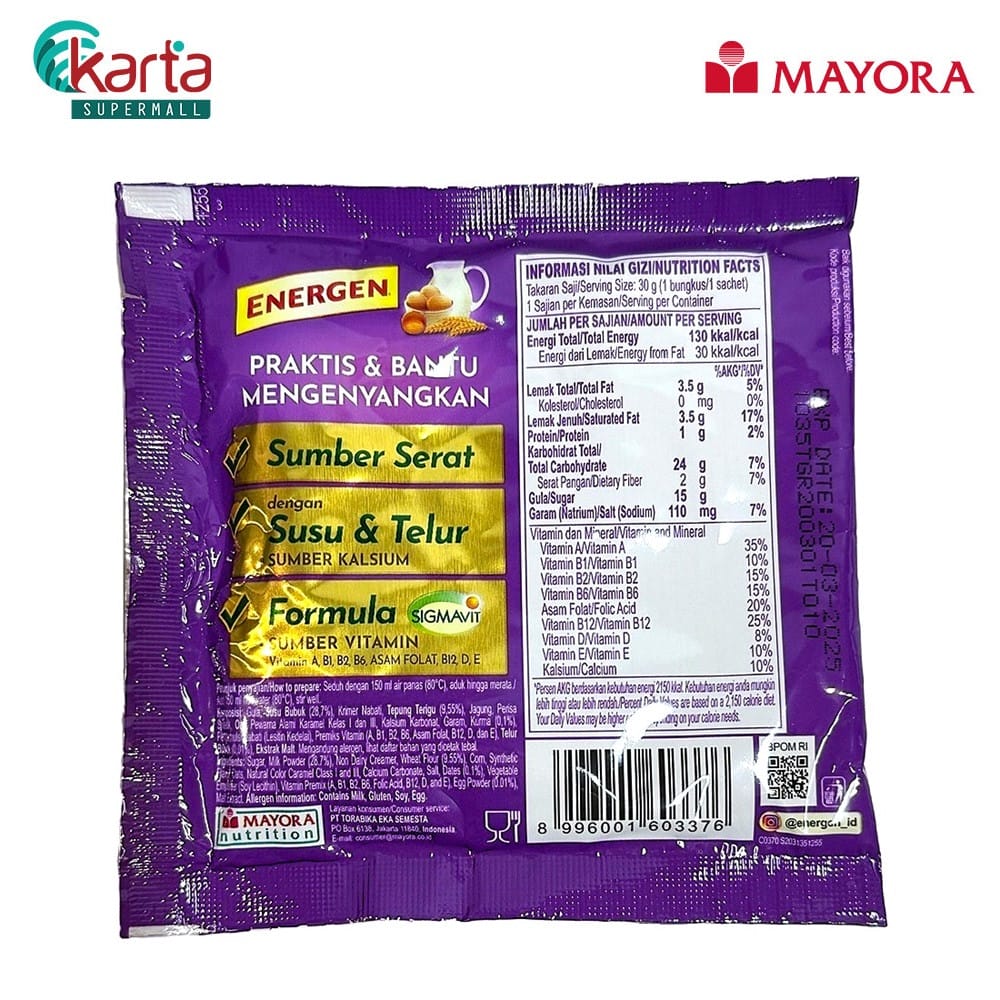Energen Kurma Pouch Cereal Drink (10 Sachets x 32g) - Karta Supermall