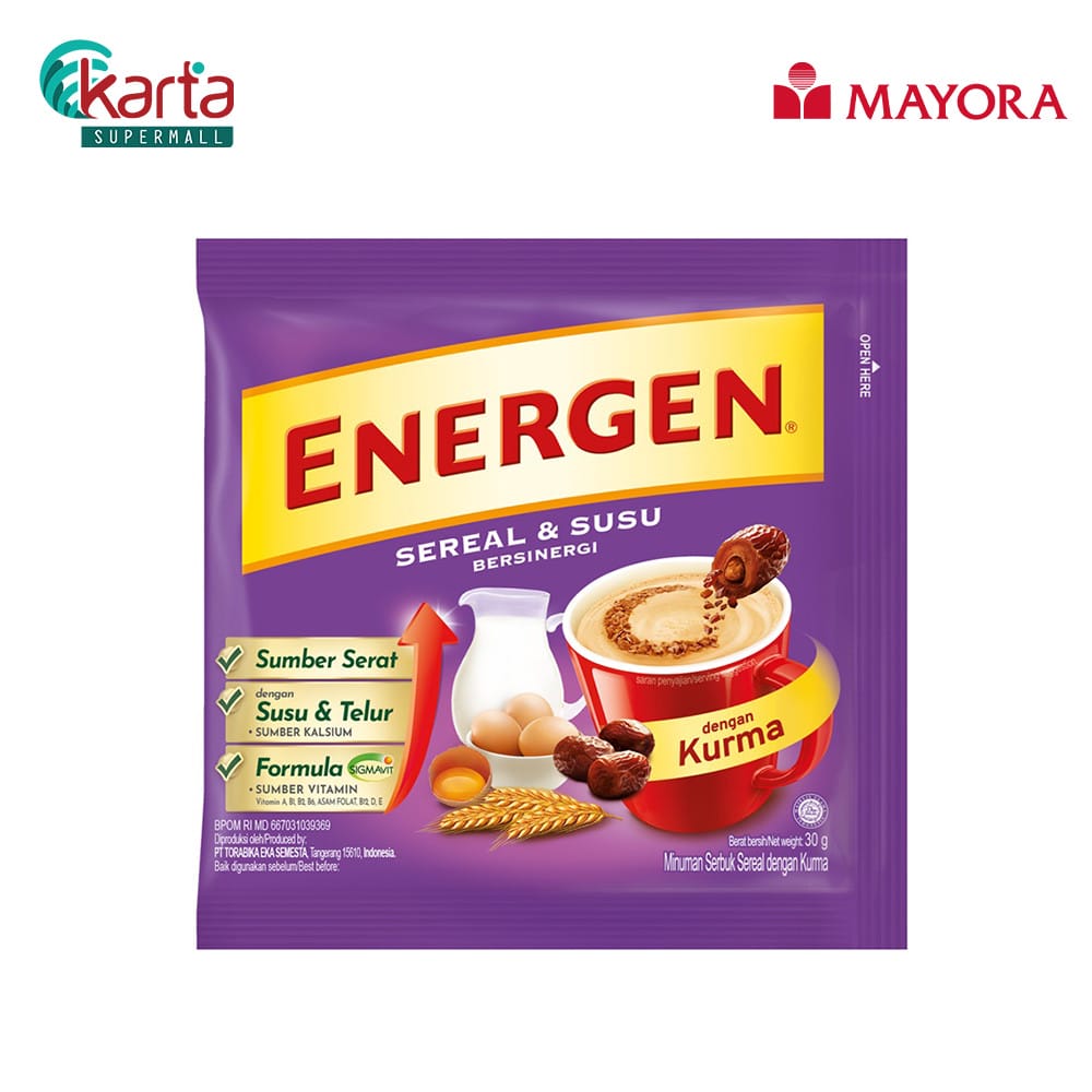 Energen Kurma Pouch Cereal Drink (10 Sachets x 32g) - Karta Supermall