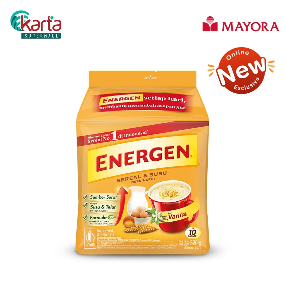 Energen Vanilla Pouch Cereal Drink (10 Sachets x 32g) - Karta Supermall