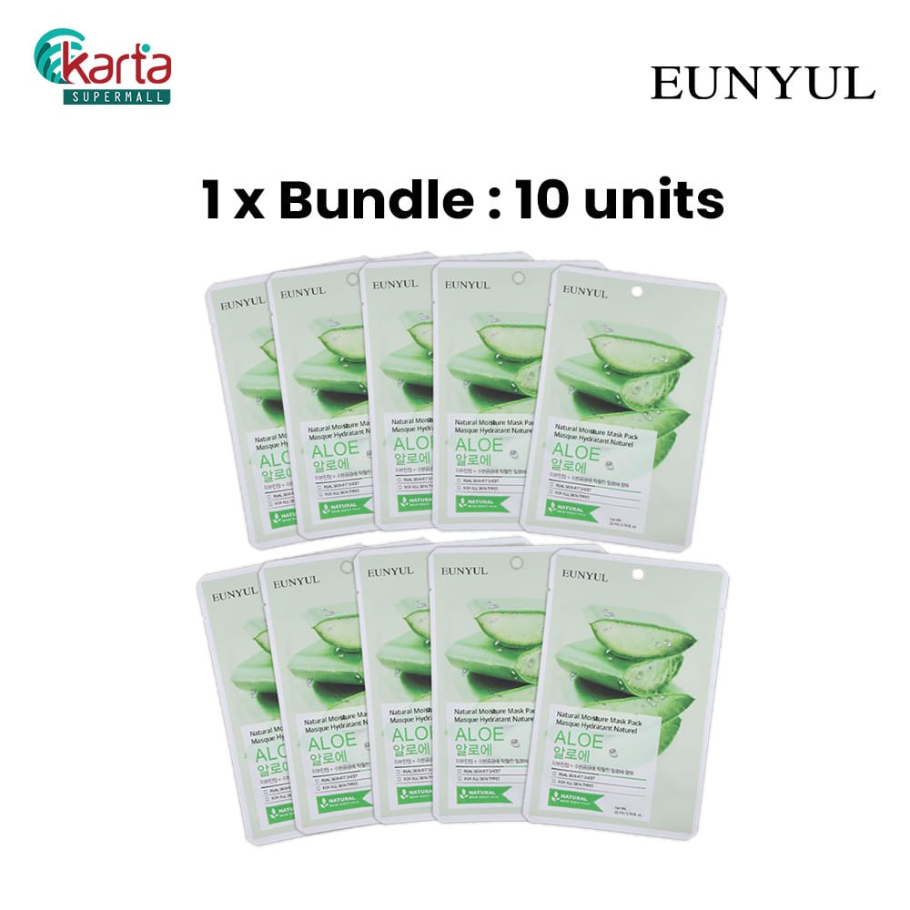 EUNYUL Natural Moisture Mask Pack 22ml- Aloe X 10s Set - Karta Supermall