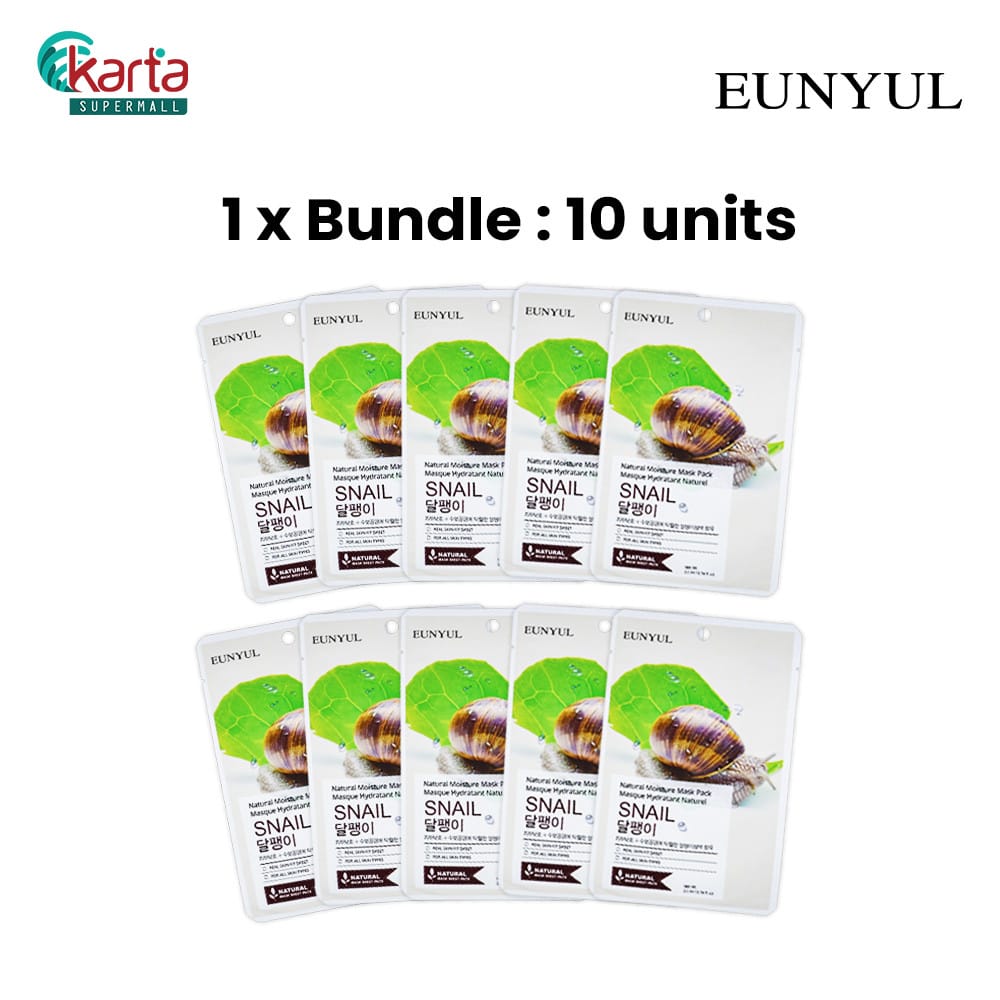 EUNYUL Natural Moisture Mask Pack 22ml - Snail X 10s Set - Karta Supermall