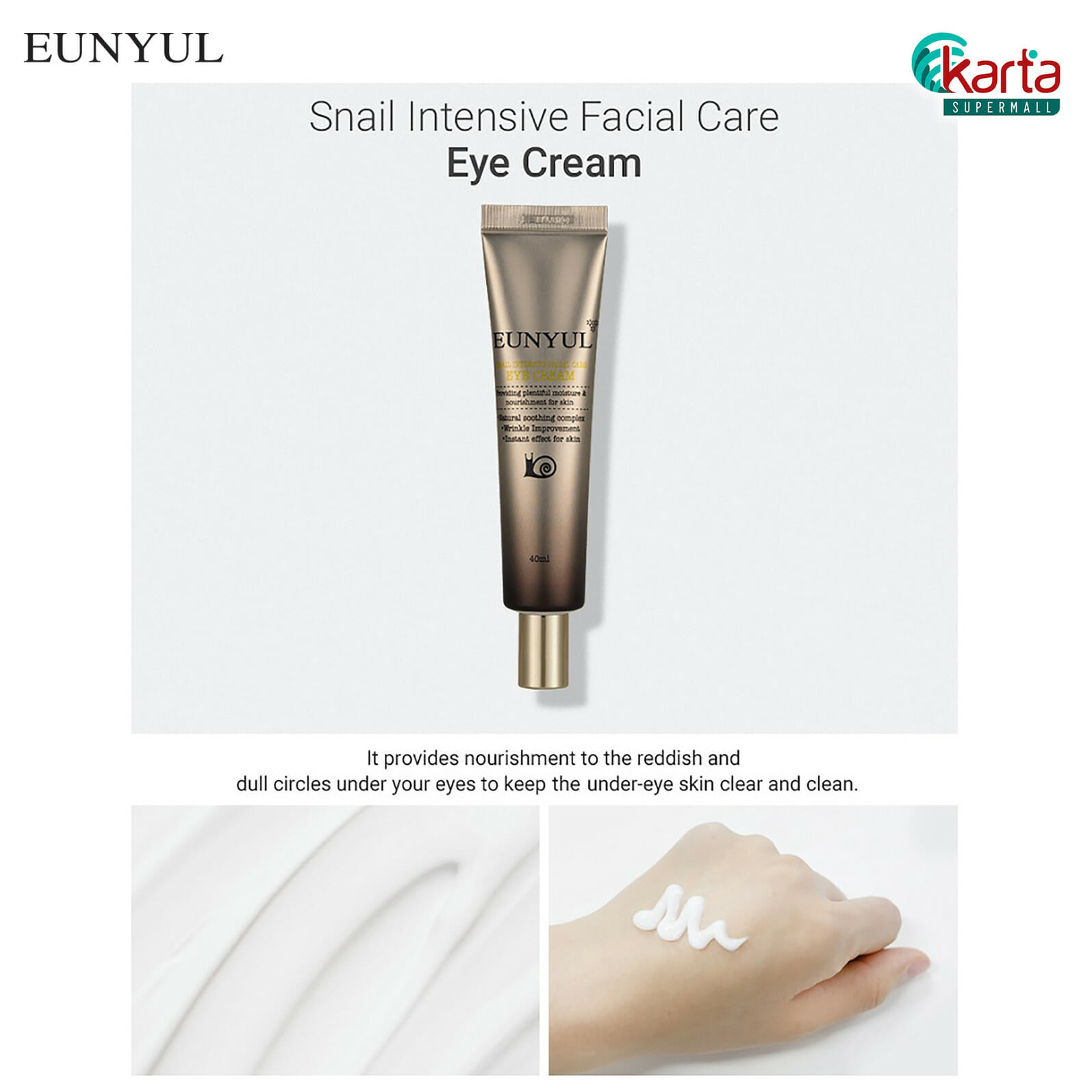 EUNYUL Snail Intensive Facial Care Eye Cream 40ml - Karta Supermall