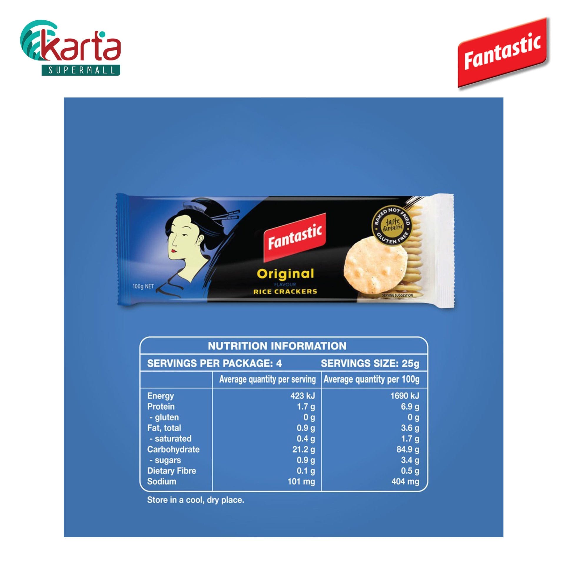 Fantastic Original Rice Crackers 100g - Karta Supermall