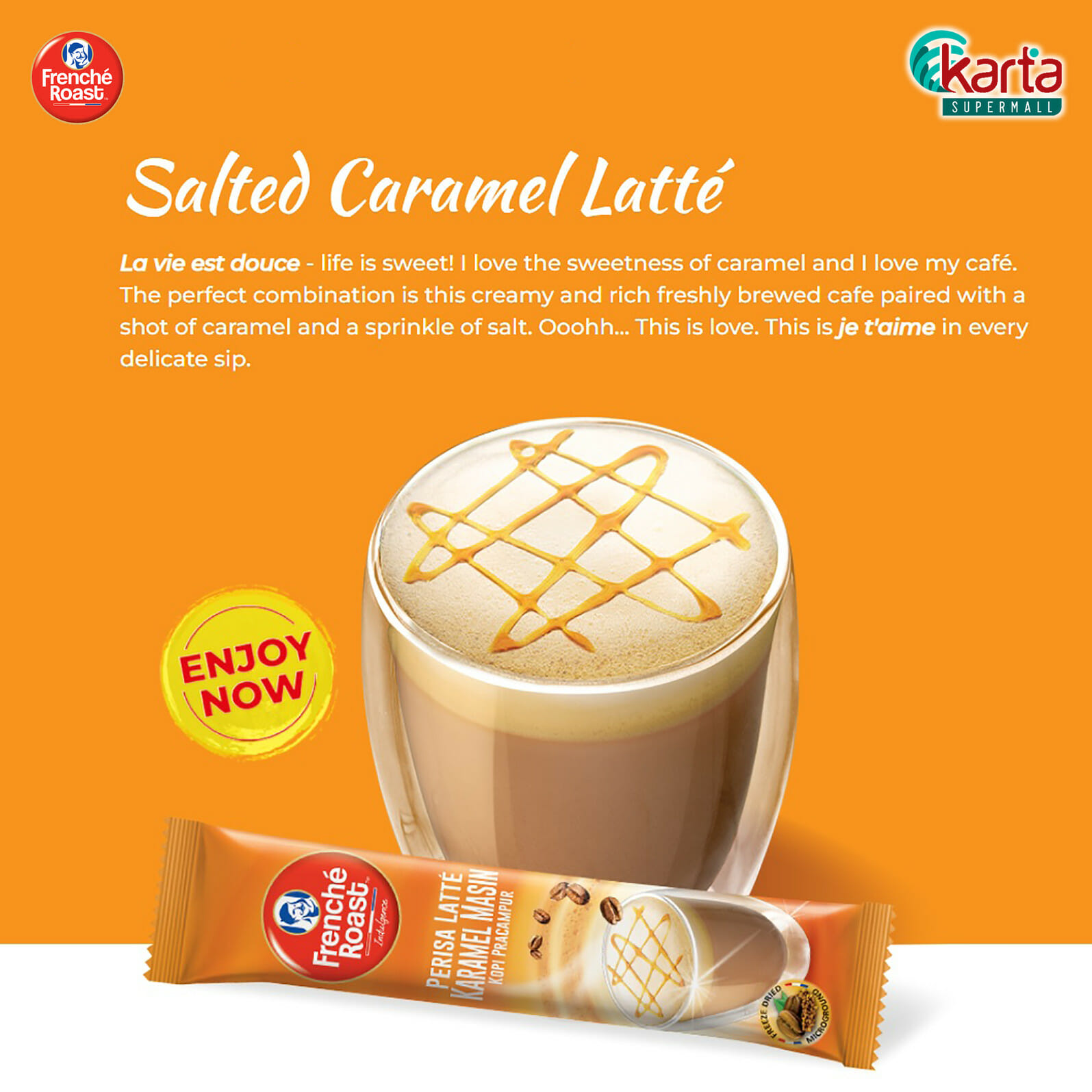 Premium French Roast Indulgence Salted Caramel Latte 23g x 20s Pack