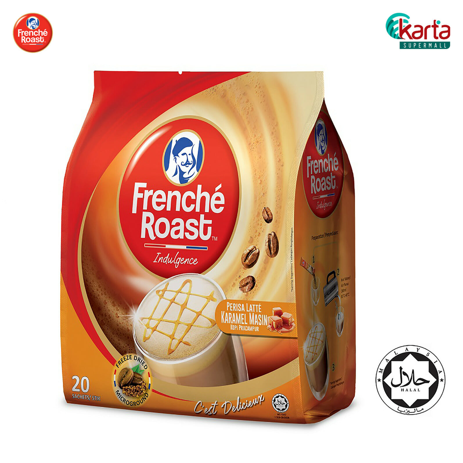 Premium French Roast Indulgence Salted Caramel Latte 23g x 20s Pack