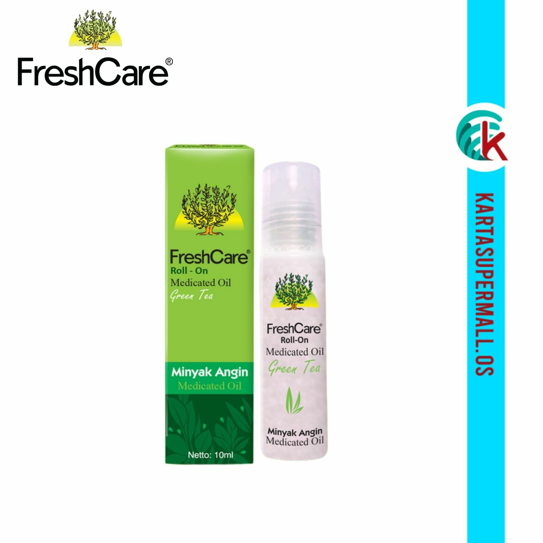 Fresh Care Roll On Medicated Oil Green Tea 10ml - Karta Supermall