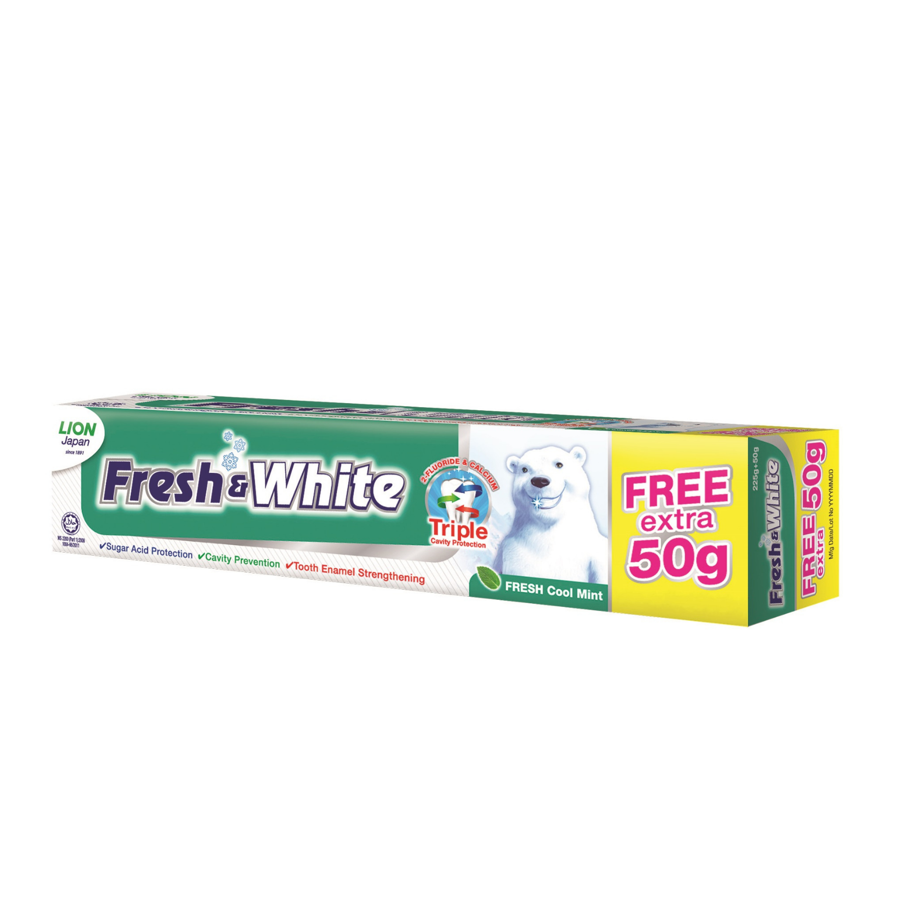 Fresh & White Toothpaste (Fresh Cool Mint) 225g + 50g - Karta Supermall