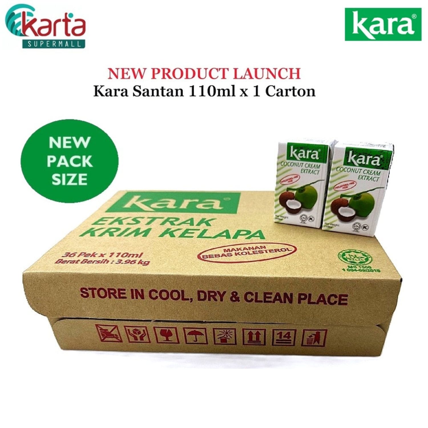 Kara Coconut Cream (Extract) 110ml x 1 carton (36 units) - Karta Supermall