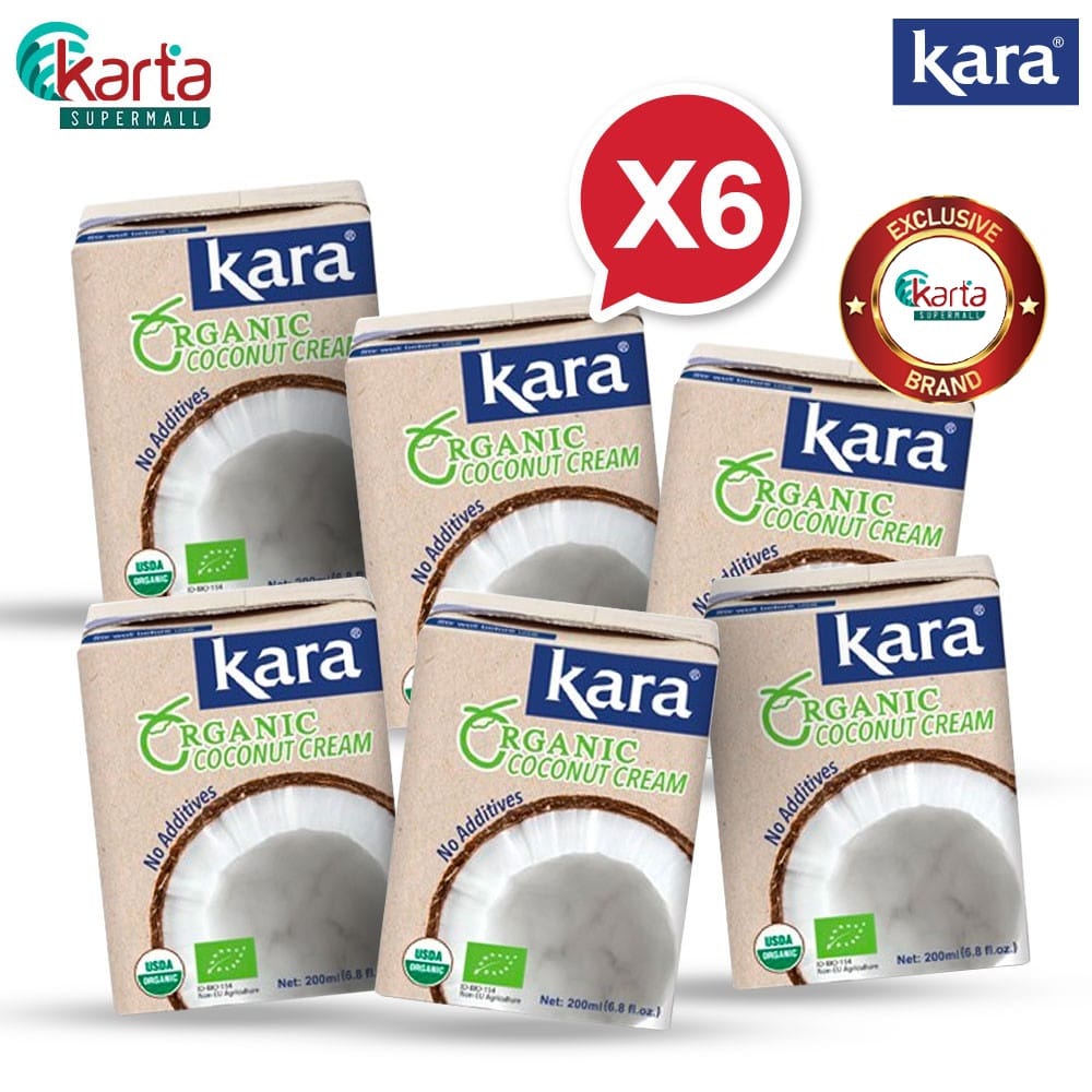 KARA Organic Coconut Cream 200ml x 6 Packs - Karta Supermall