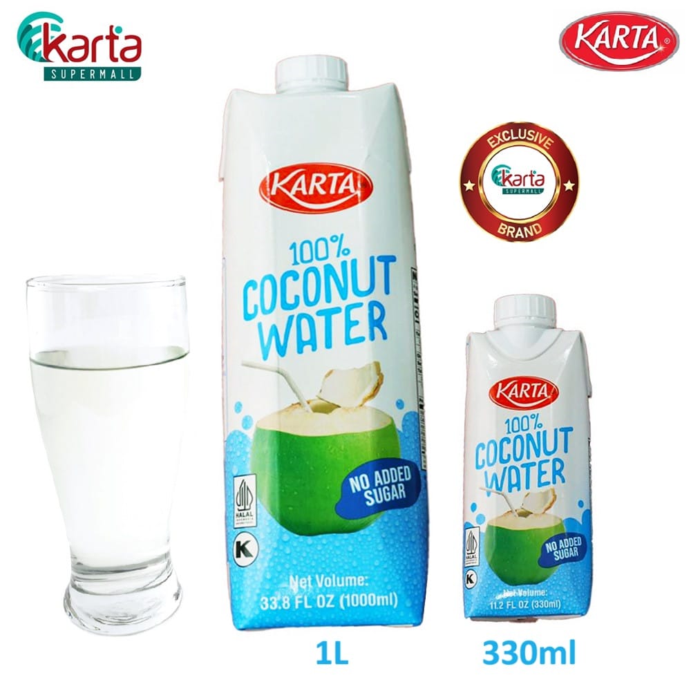 Karta 100% Coconut Water 6's x 330ml x 2 (1 carton) - Karta Supermall