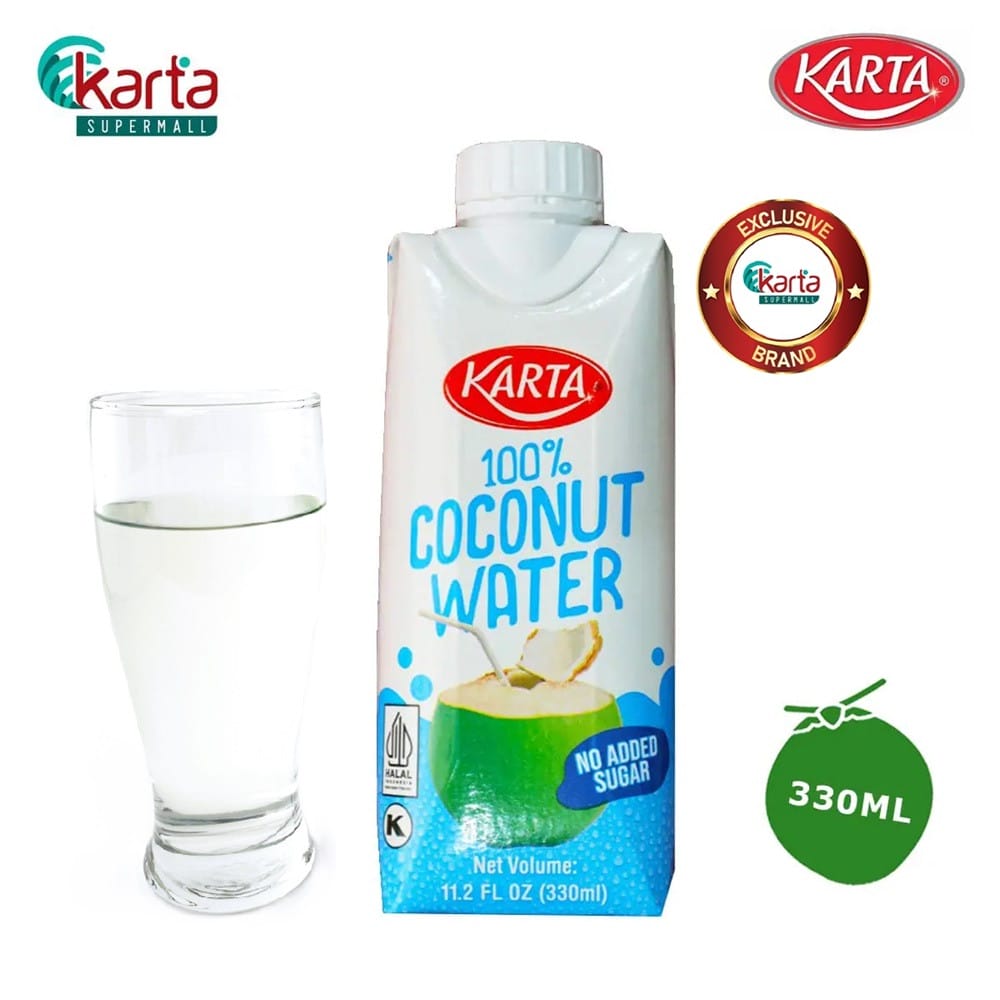 Karta 100% Coconut Water 6's x 330ml x 2 (1 carton) - Karta Supermall