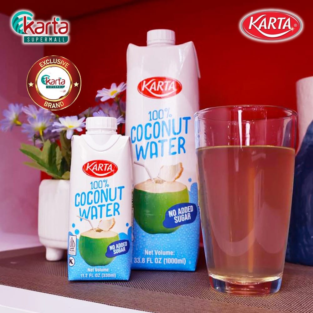 Karta 100% Coconut Water 6's x 330ml x 2 (1 carton) - Karta Supermall