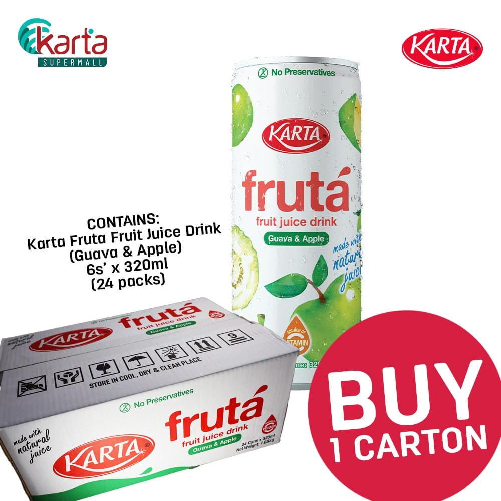 Karta Fruta Fruit Juice Drink (Guava and Apple) 320ml x 24 Cans (1 ...