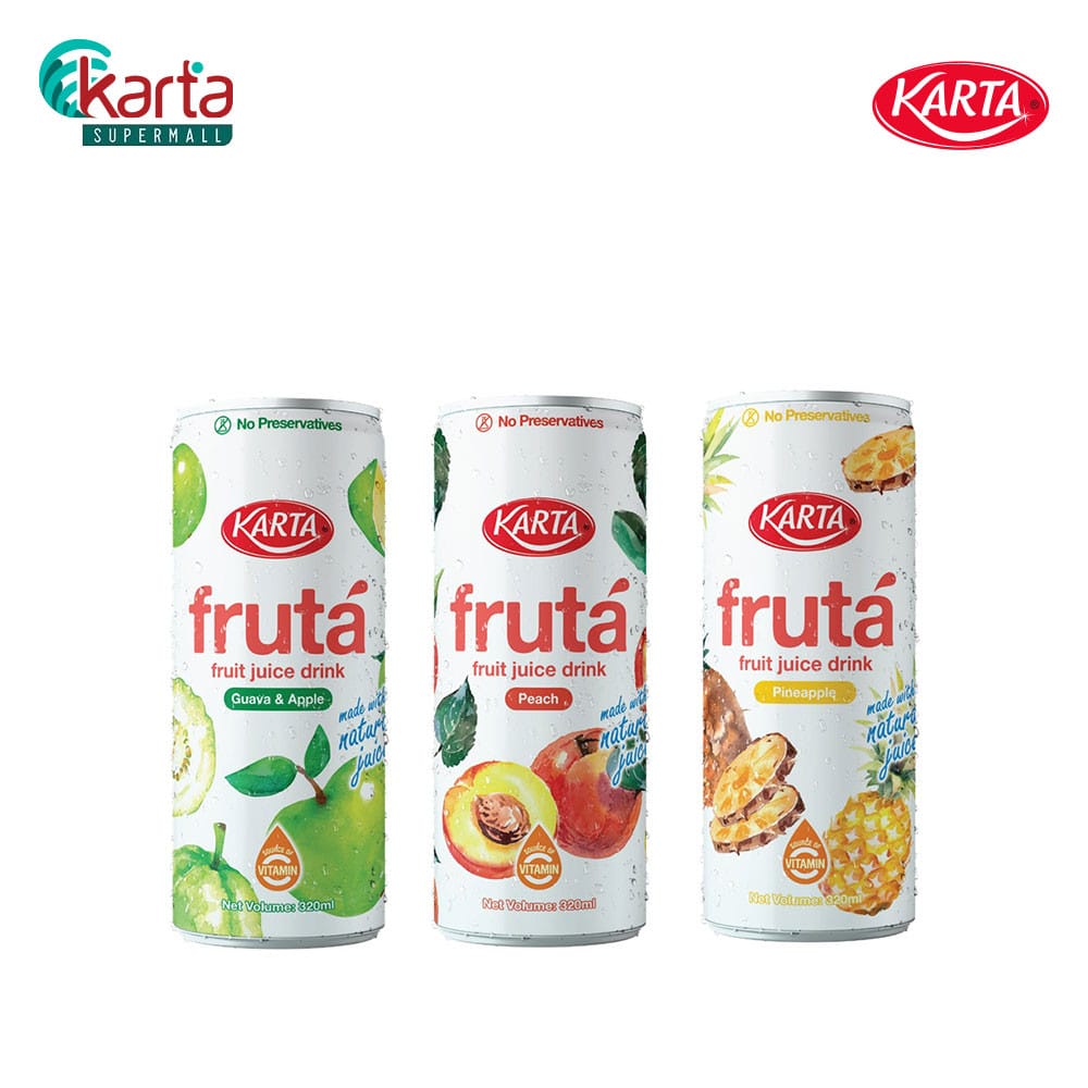 Karta Fruta Fruit Juice Drink (Pineapple) 320ml x 24 Cans (1 Carton) - Karta Supermall