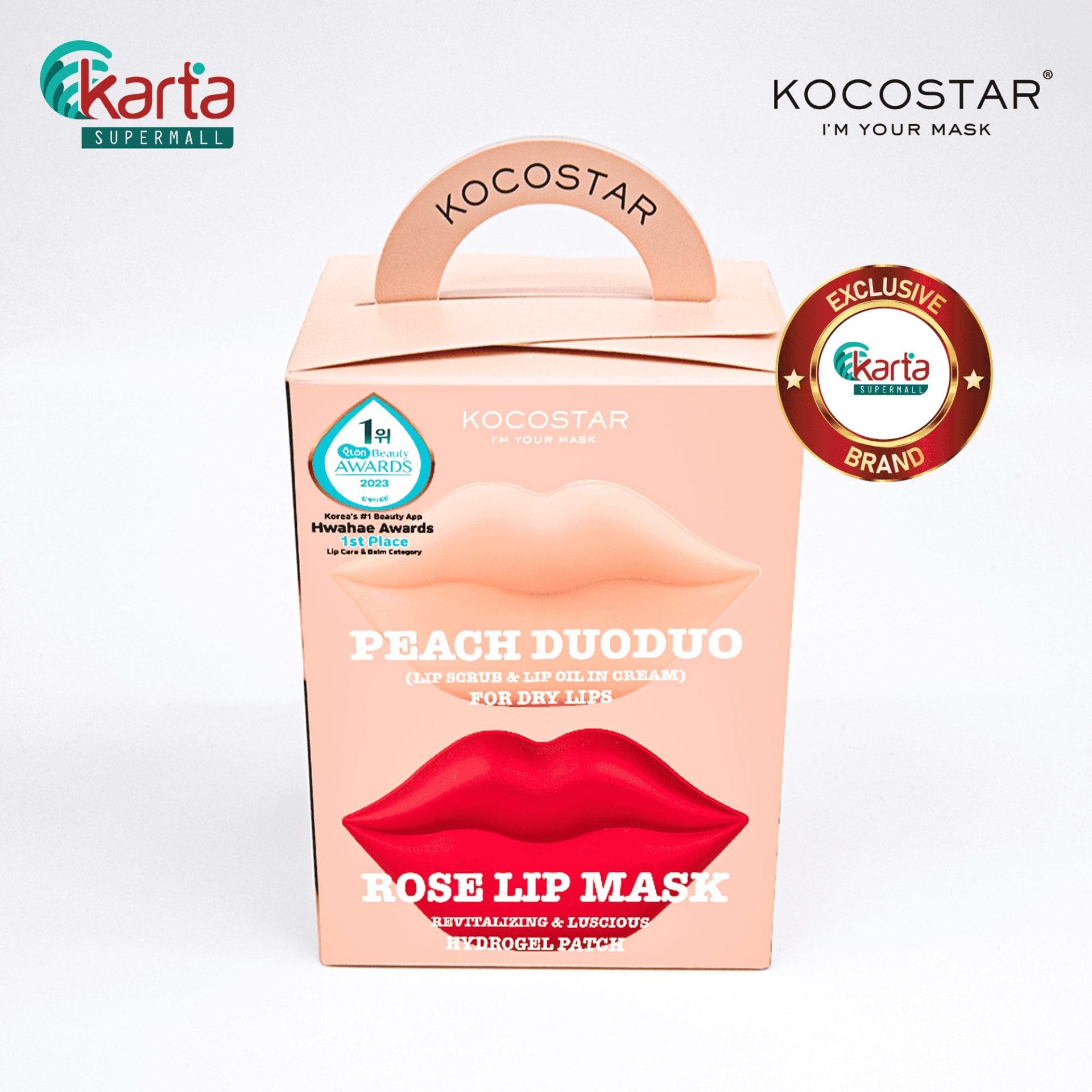 KOCOSTAR On-the-Go Lip Care Gift Set (Peach Lip DUODUO + Rose Lip Mask ...