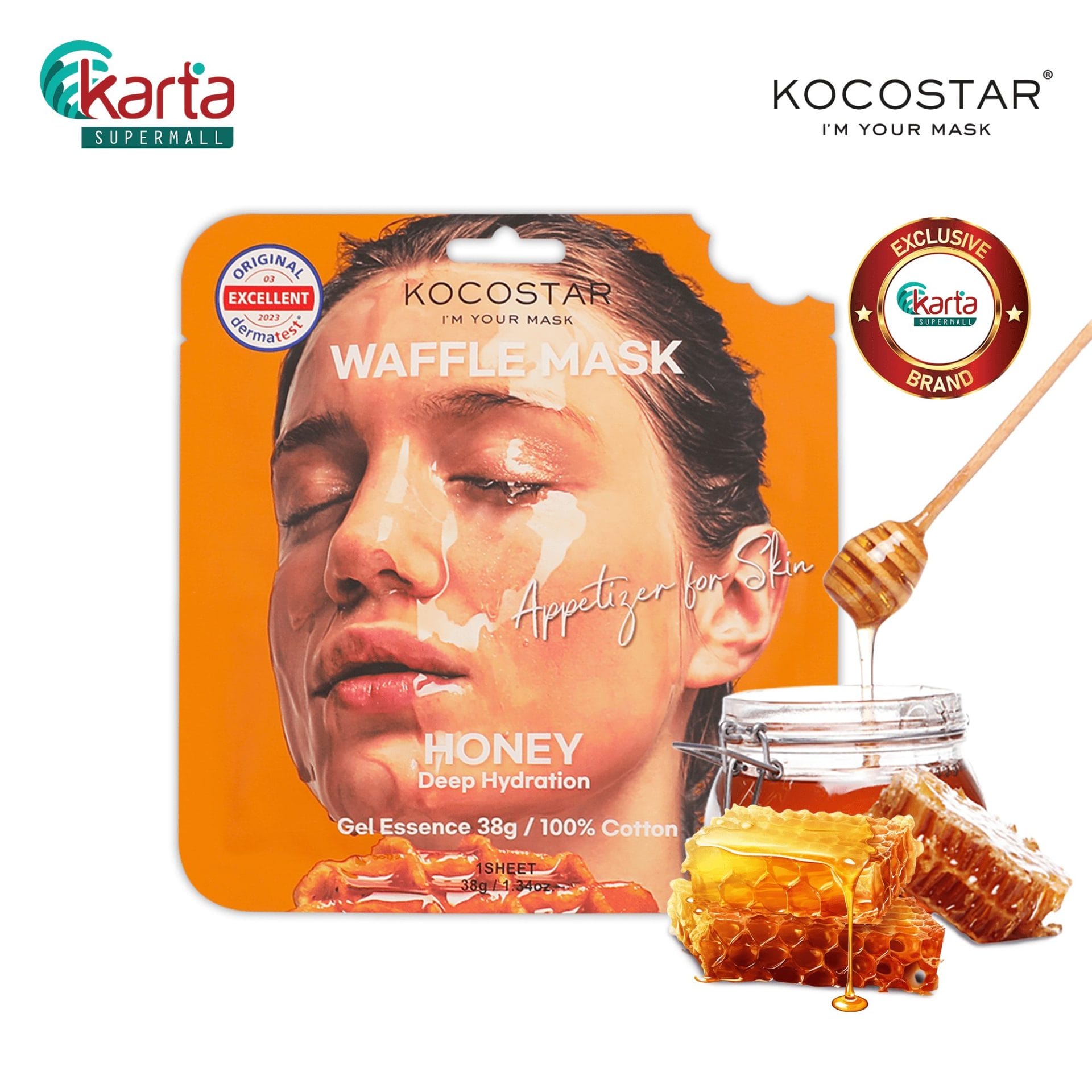 KOCOSTAR Waffle Honey Mask 38g - Karta Supermall