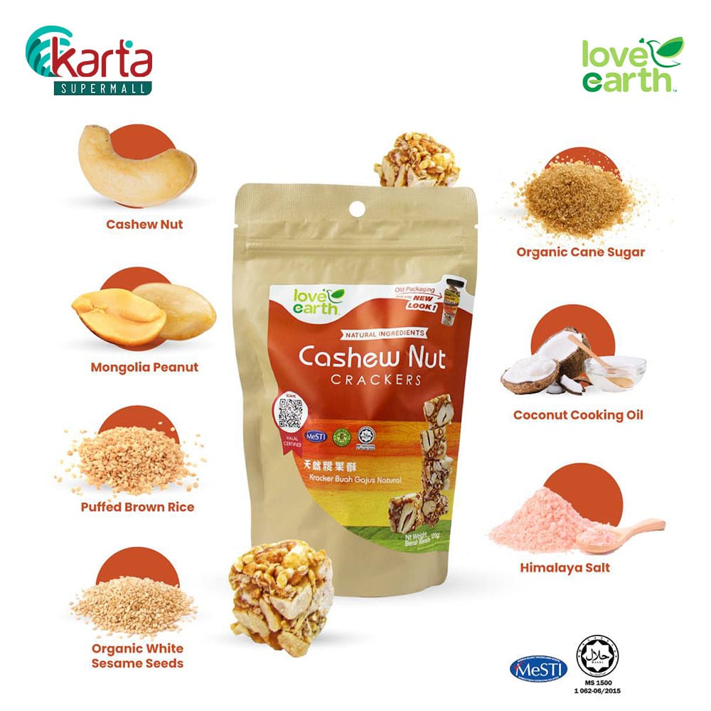 Love Earth Cashew Nut Crackers 120g - Karta Supermall