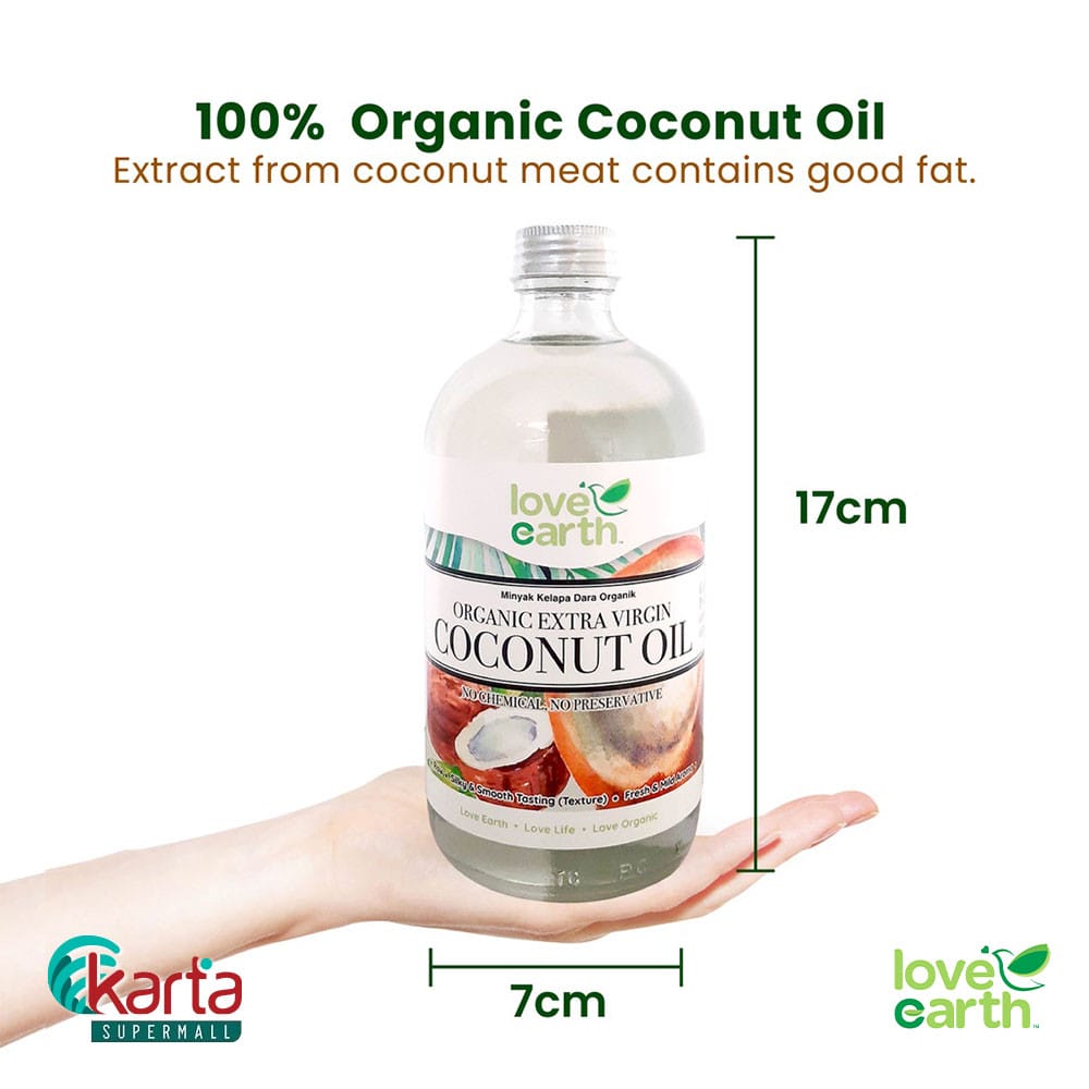 Love Earth Organic Extra Virgin Coconut Oil 480ml - Karta Supermall