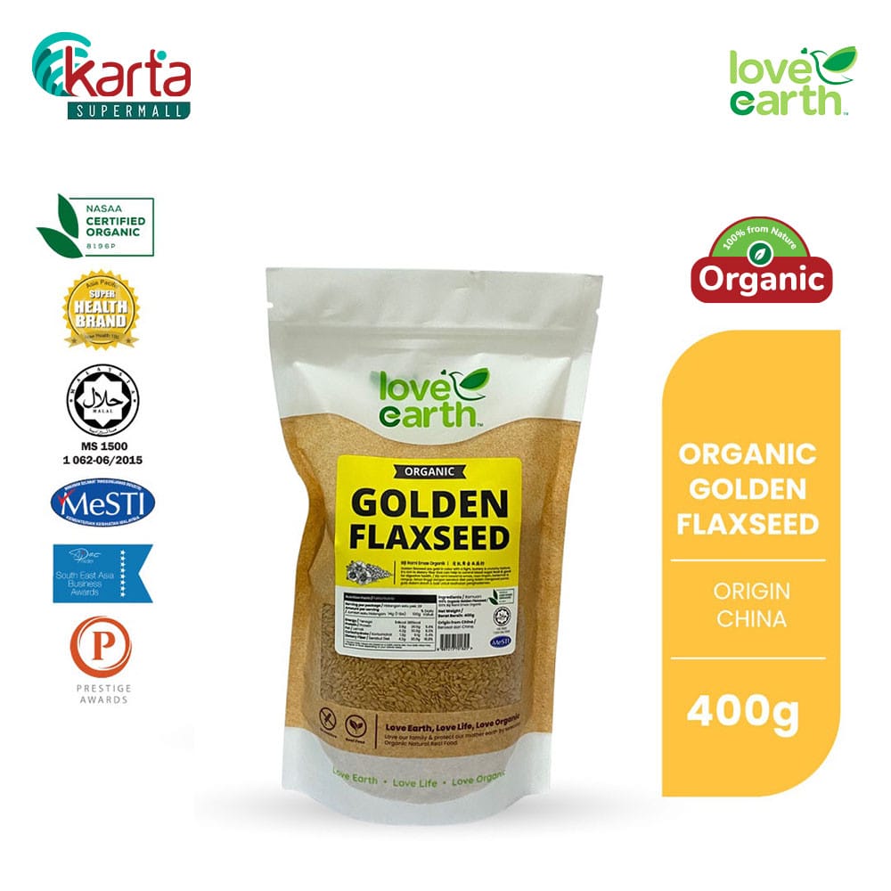 Love Earth Organic Golden Flaxseed 400g - Karta Supermall