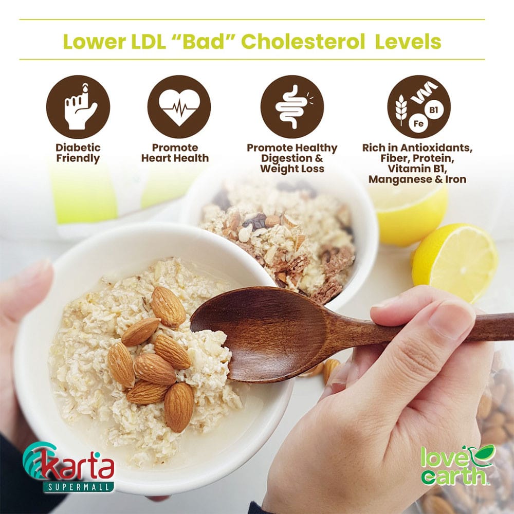 Love Earth Organic Regular Rolled Oat 400g - Karta Supermall