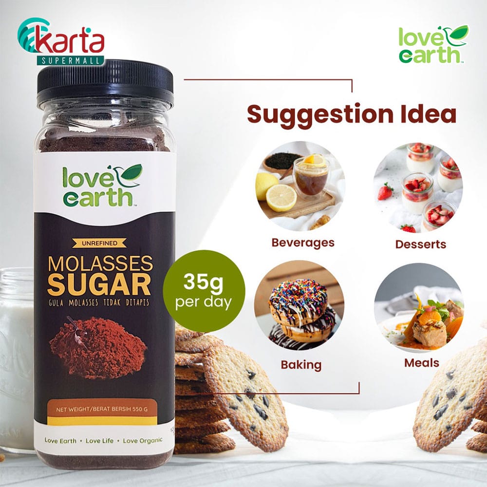 Love Earth Unrefined Molasses Sugar 550g - Karta Supermall