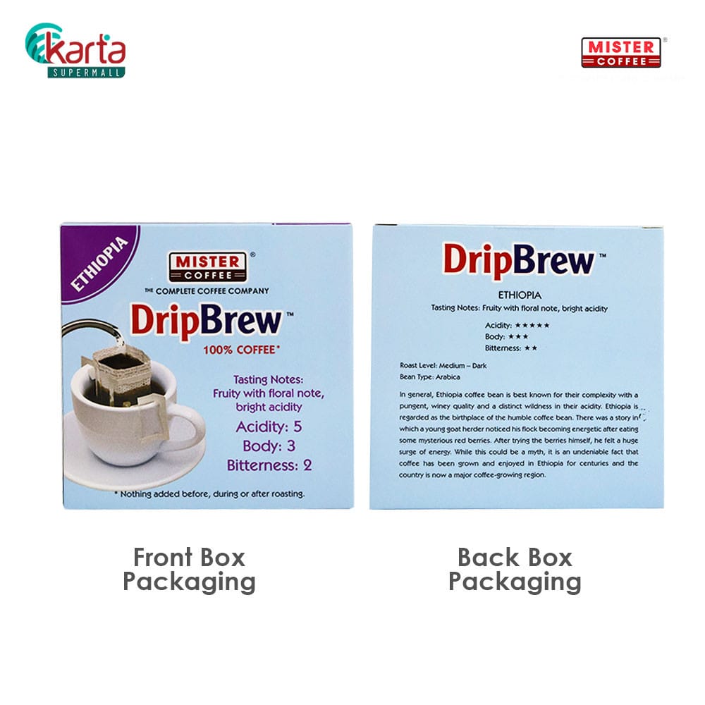 Mister Coffee DripBrew Ethiopia Drip Coffee (5 sachets x 10g) - Karta Supermall