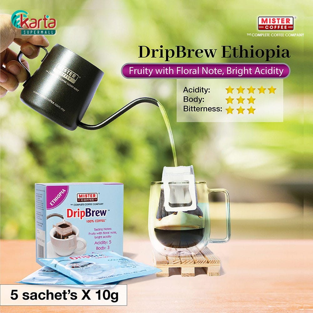 Mister Coffee DripBrew Ethiopia Drip Coffee (5 sachets x 10g) - Karta ...