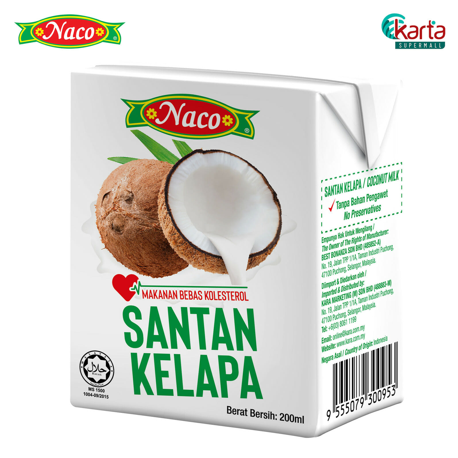 Naco Coconut Milk 200ml - Karta Supermall
