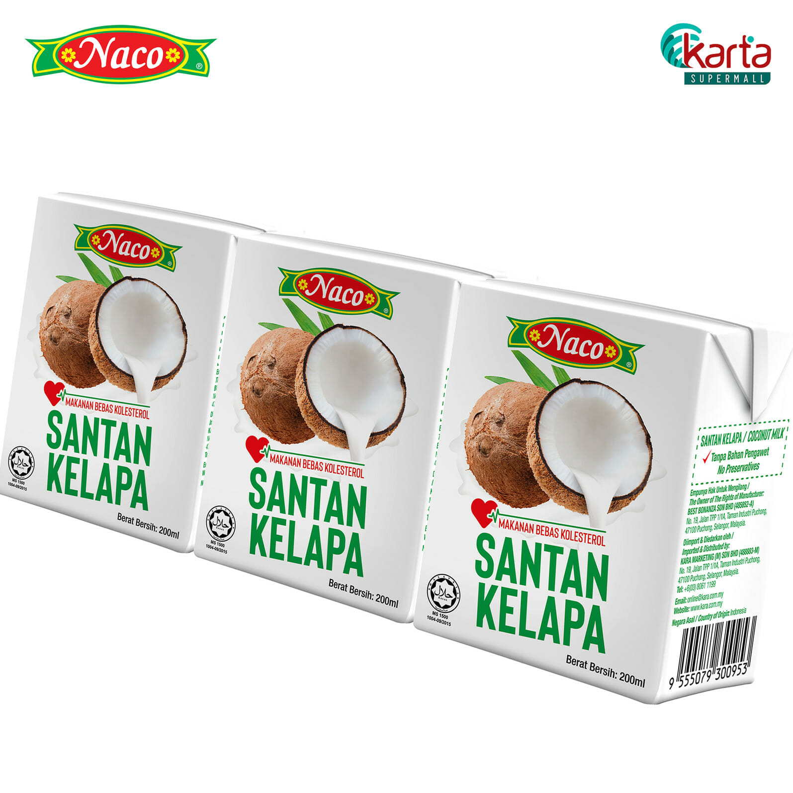 Naco Coconut Milk 3's x 200ml - Karta Supermall