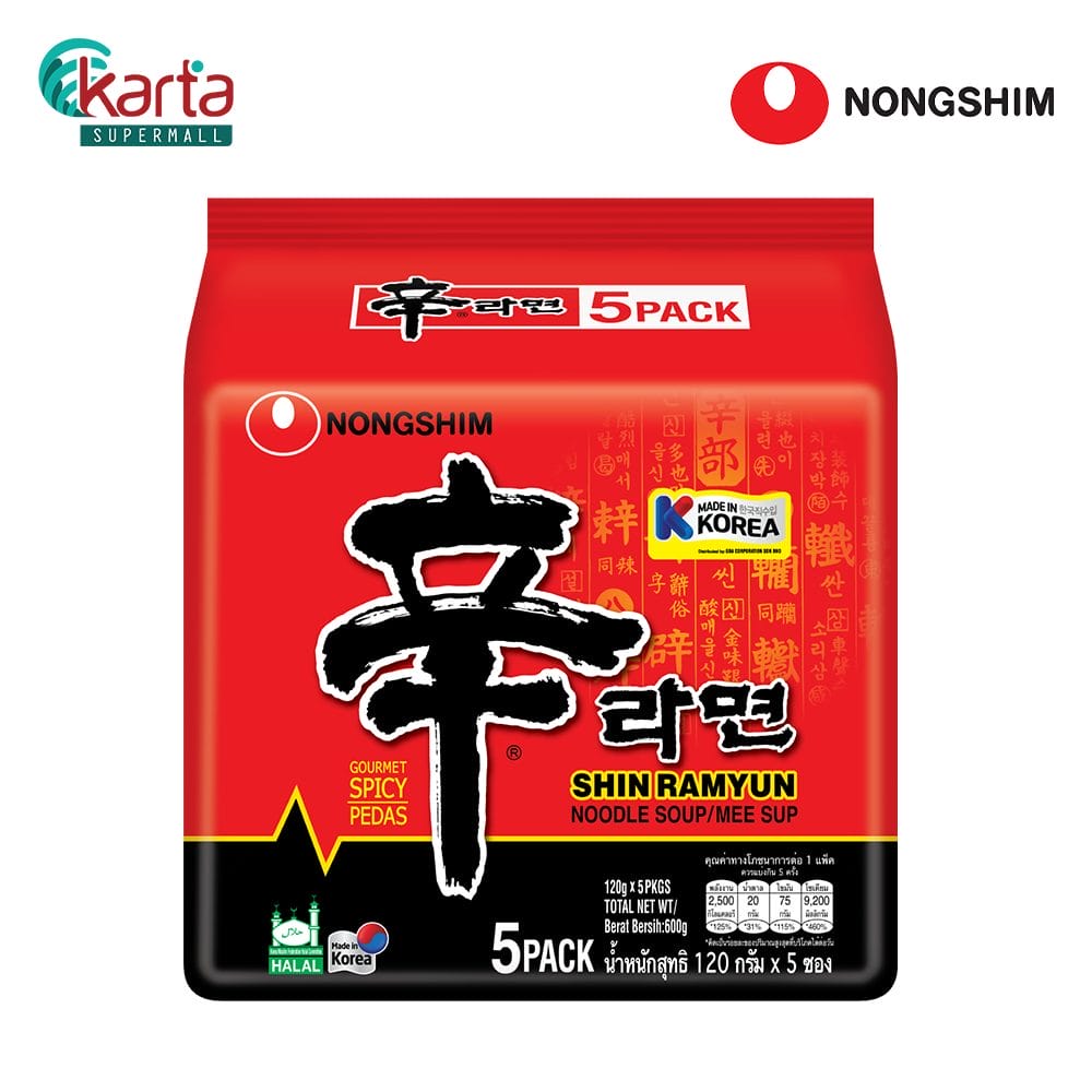 Nongshim Shin Ramyun Noodle Soup (5s x 120g) - Karta Supermall