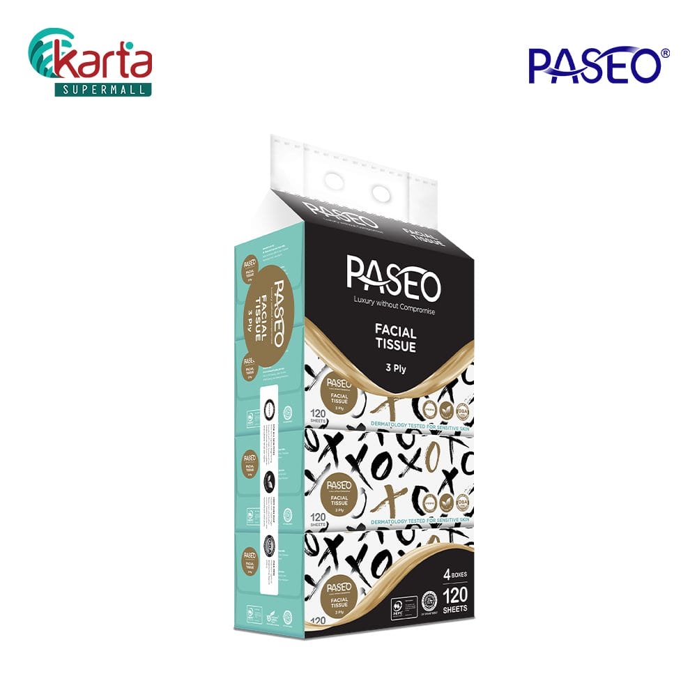 PASEO XOXO Facial Tissue Box (120 sheets x 4 boxes) - Karta Supermall
