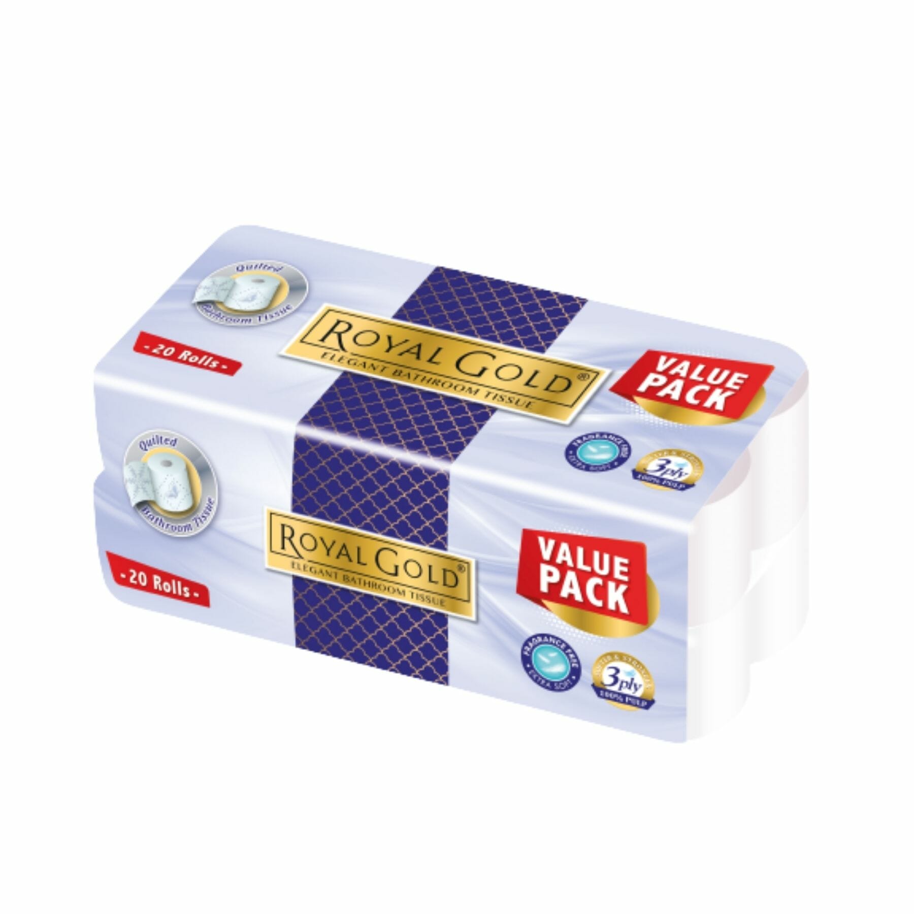 Royal Gold Elegant 220's Toilet Roll 20rolls- 3 ply - Karta Supermall