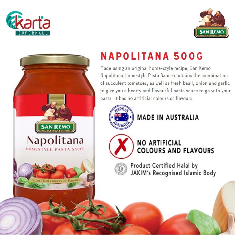San Remo Napolitana Pasta Sauce 500g - Karta Supermall