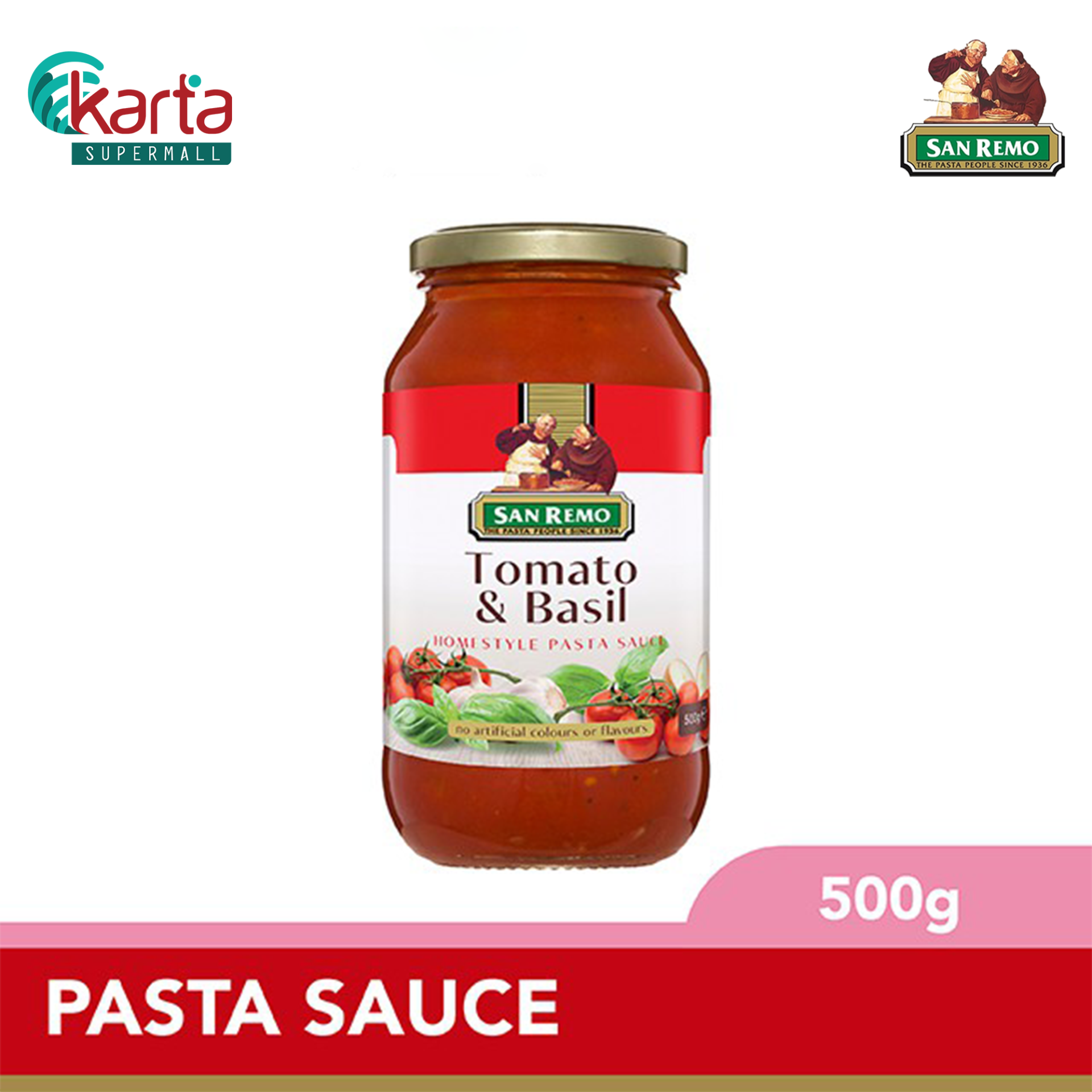 San Remo Pasta Sauce Tomato & Basil 500g - Karta Supermall