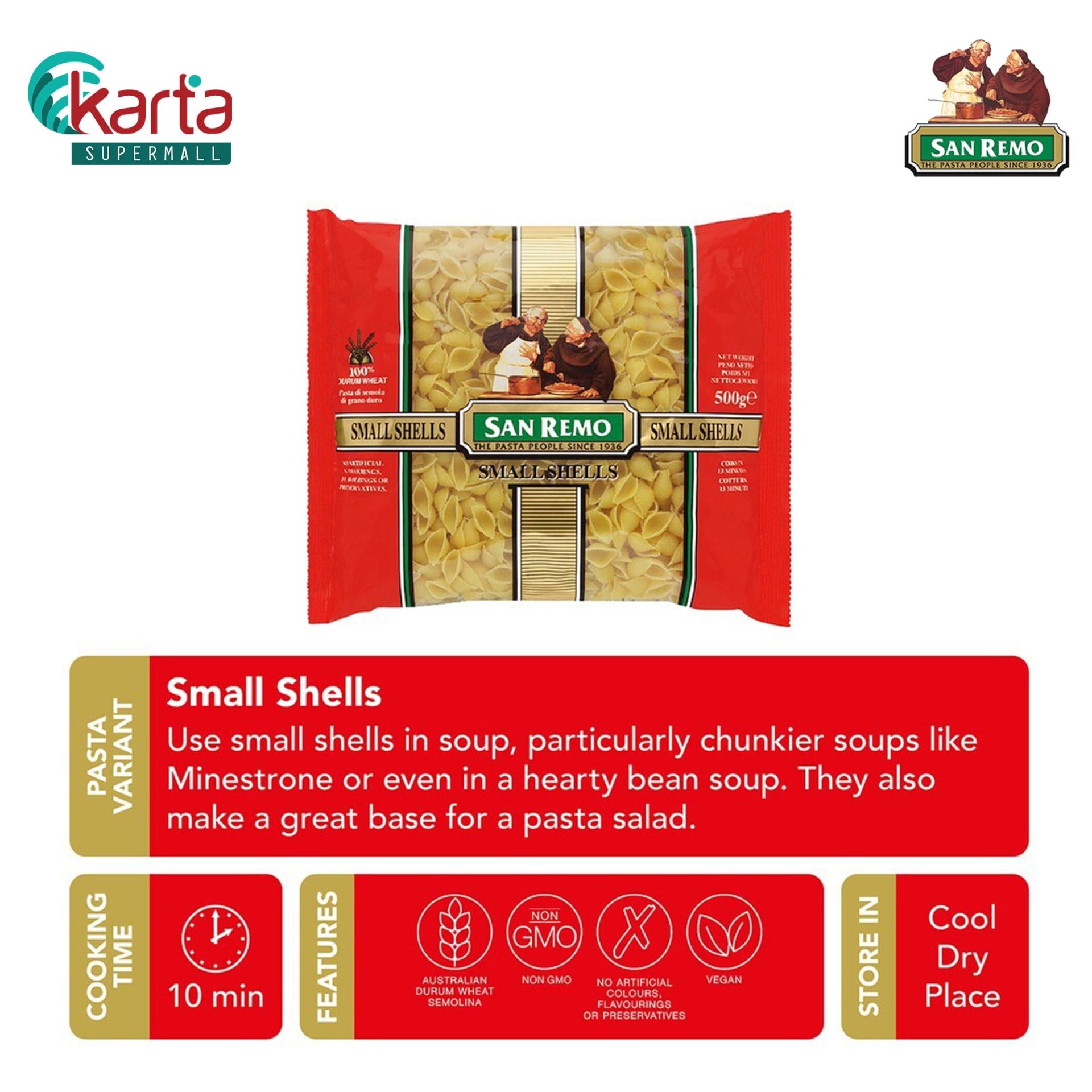 San Remo Small Shells 500g - Karta Supermall