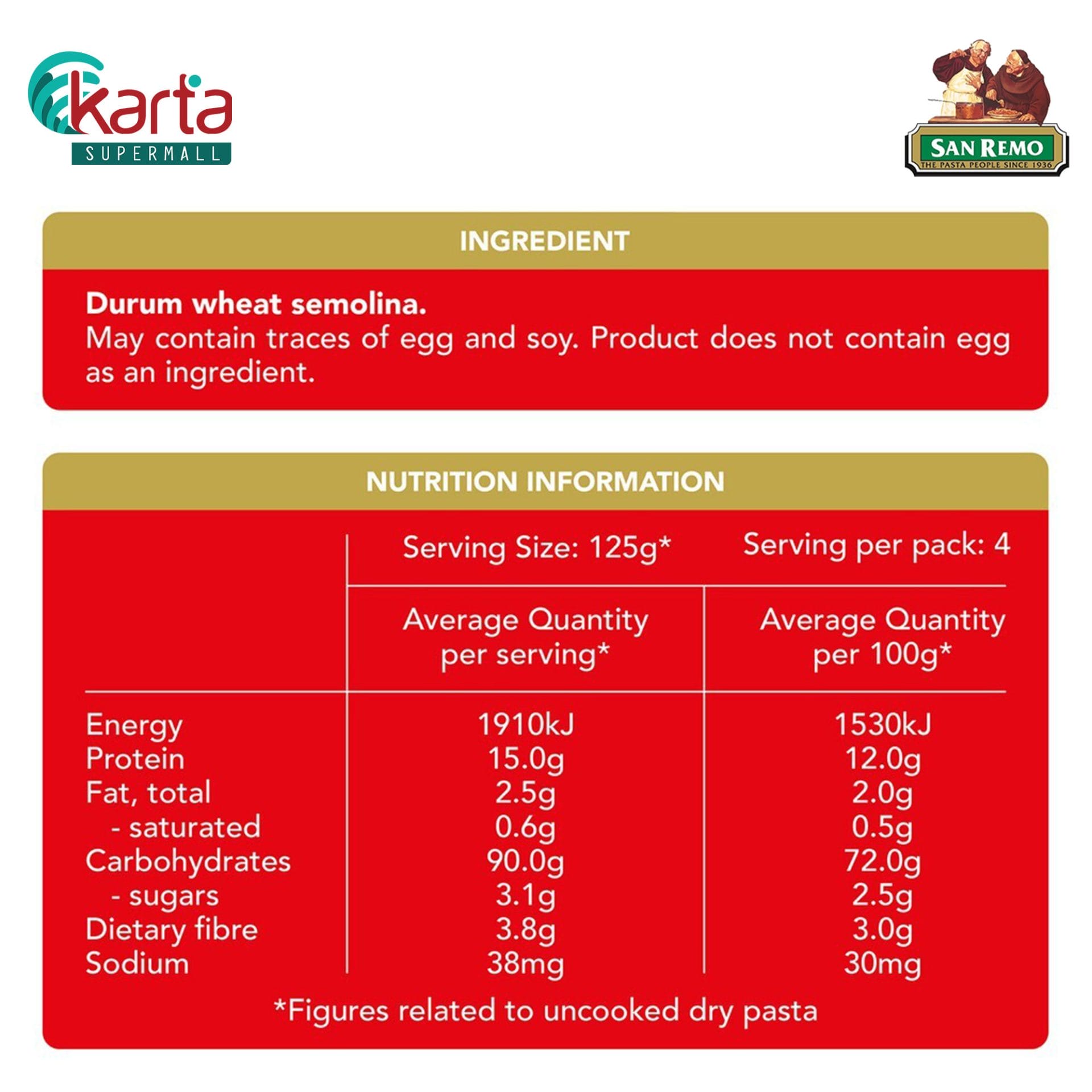 San Remo Small Shells 500g - Karta Supermall