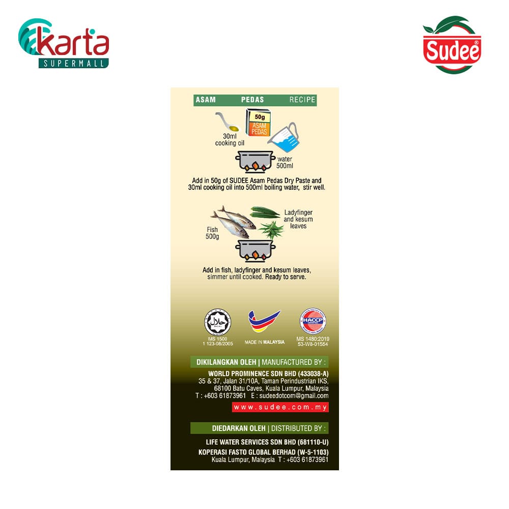 Sudee Asam Pedas Paste 50g (Halal) - Karta Supermall