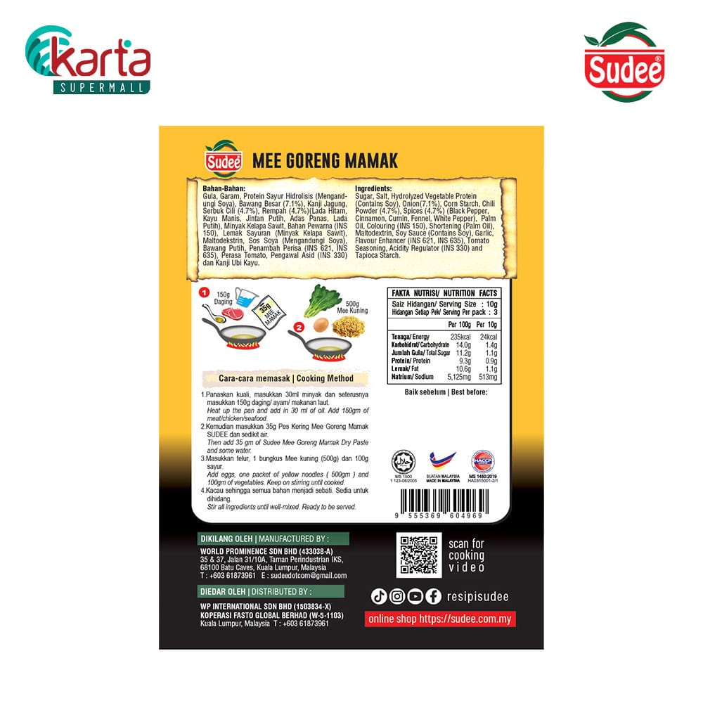 Sudee Mamak Fried Noodle Paste 35g (Perencah Halal Mee Goreng Mamak ...