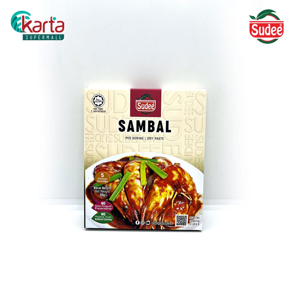 Sudee Sambal Dry Paste 50g (Perencah Sambal Tumis) - Karta Supermall