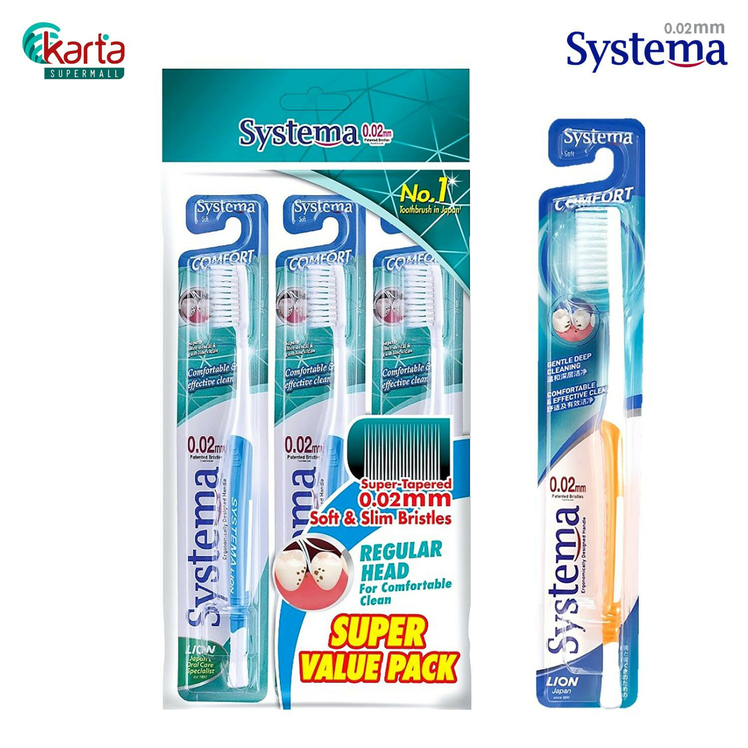 Systema Super Value Pack Comfort Toothbrush 3's - Karta Supermall