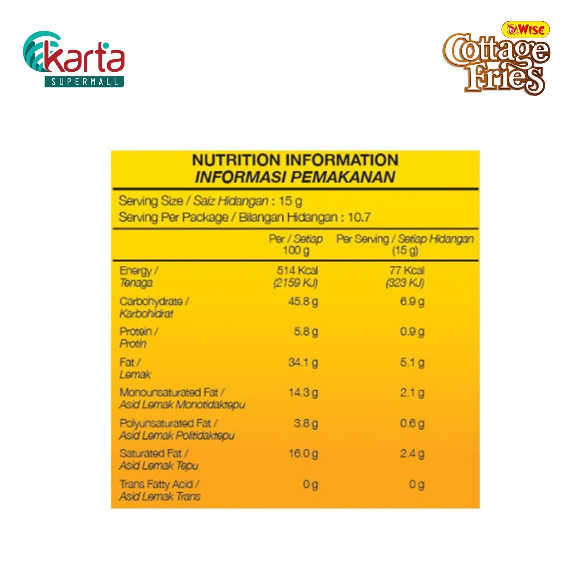 Wise Cottage Fries BBQ Flavour Potato Chips 150g - Karta Supermall